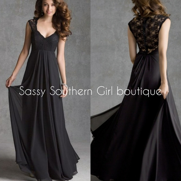 Sassy Southern Girl Boutique | Dresses | Black Lace Chiffon Maxi Formal ...